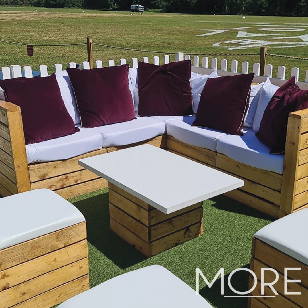 Rustic Corner Sofa Set Hire - More Production Ltd