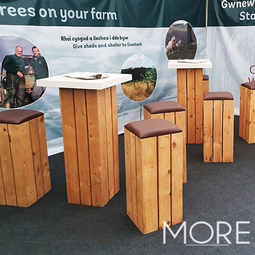 Rustic Poseur Table Hire - More Production Ltd