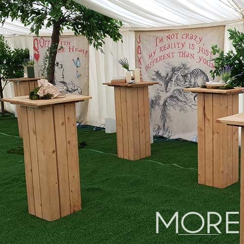 Rustic Poseur Table Hire - More Production Ltd