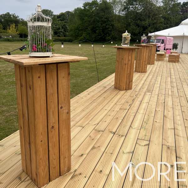 Rustic Poseur Table Hire - More Production Ltd
