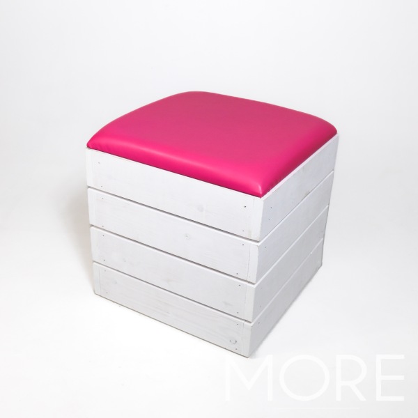 Rustic White Cube Seat - More Production Ltd